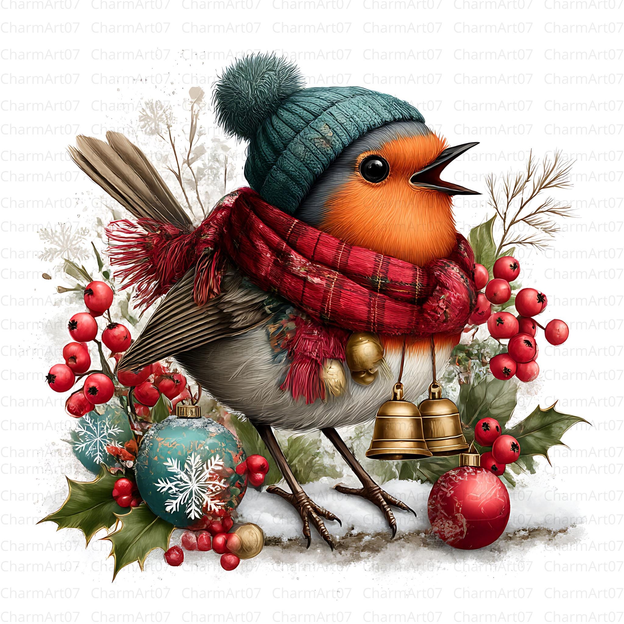 20 Christmas Bird Clipart Set: Watercolor JPG Images (digital Download ...