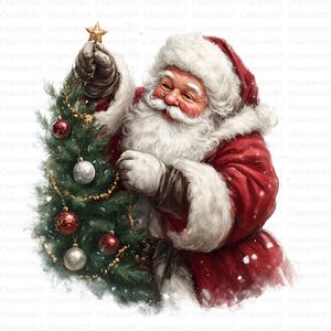 Santa Claus Watercolor Clipart Set, Christmas PNG (digital Download) - Etsy