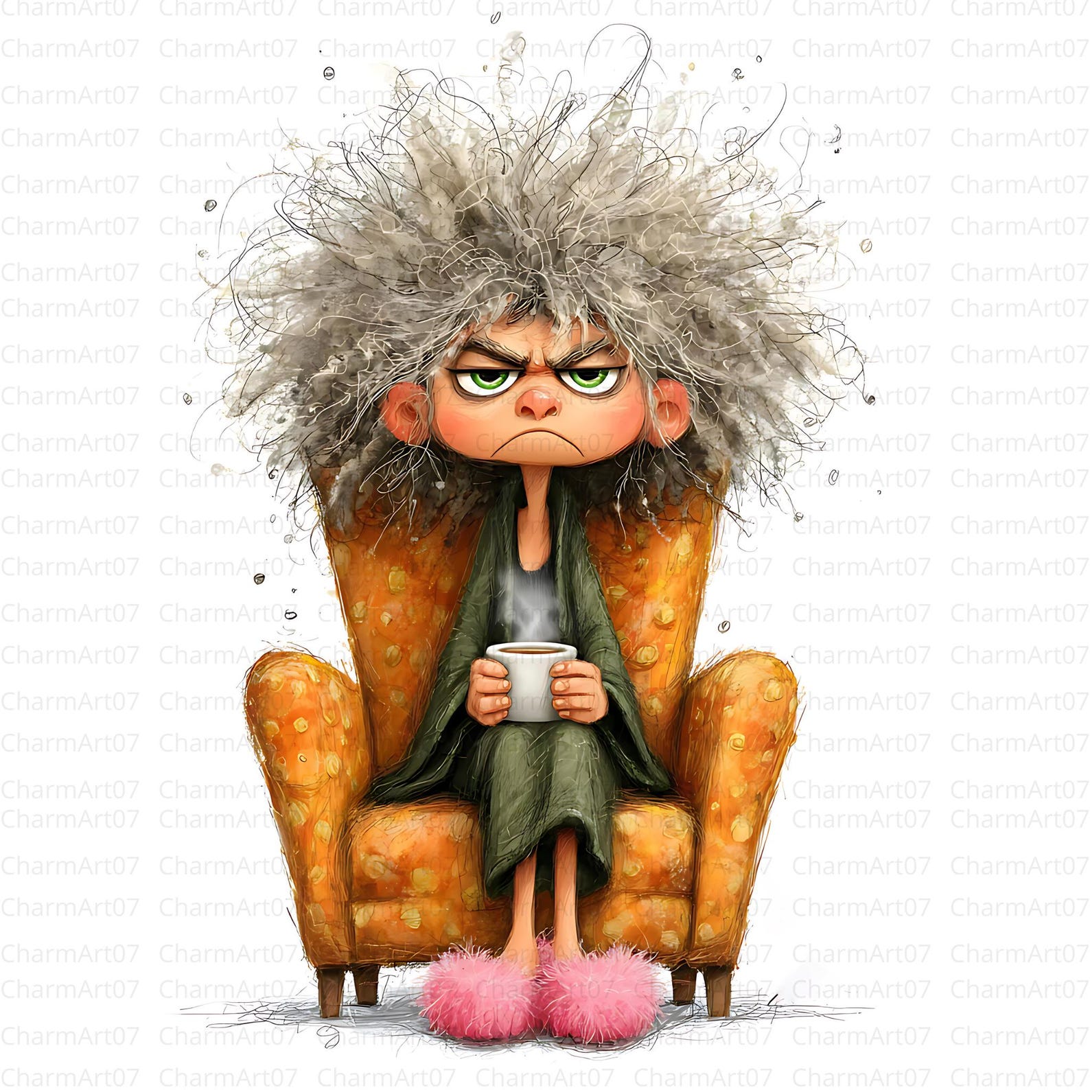 Grumpy Old Lady Clipart: Funny Grandma JPG Images (digital Download) - Etsy