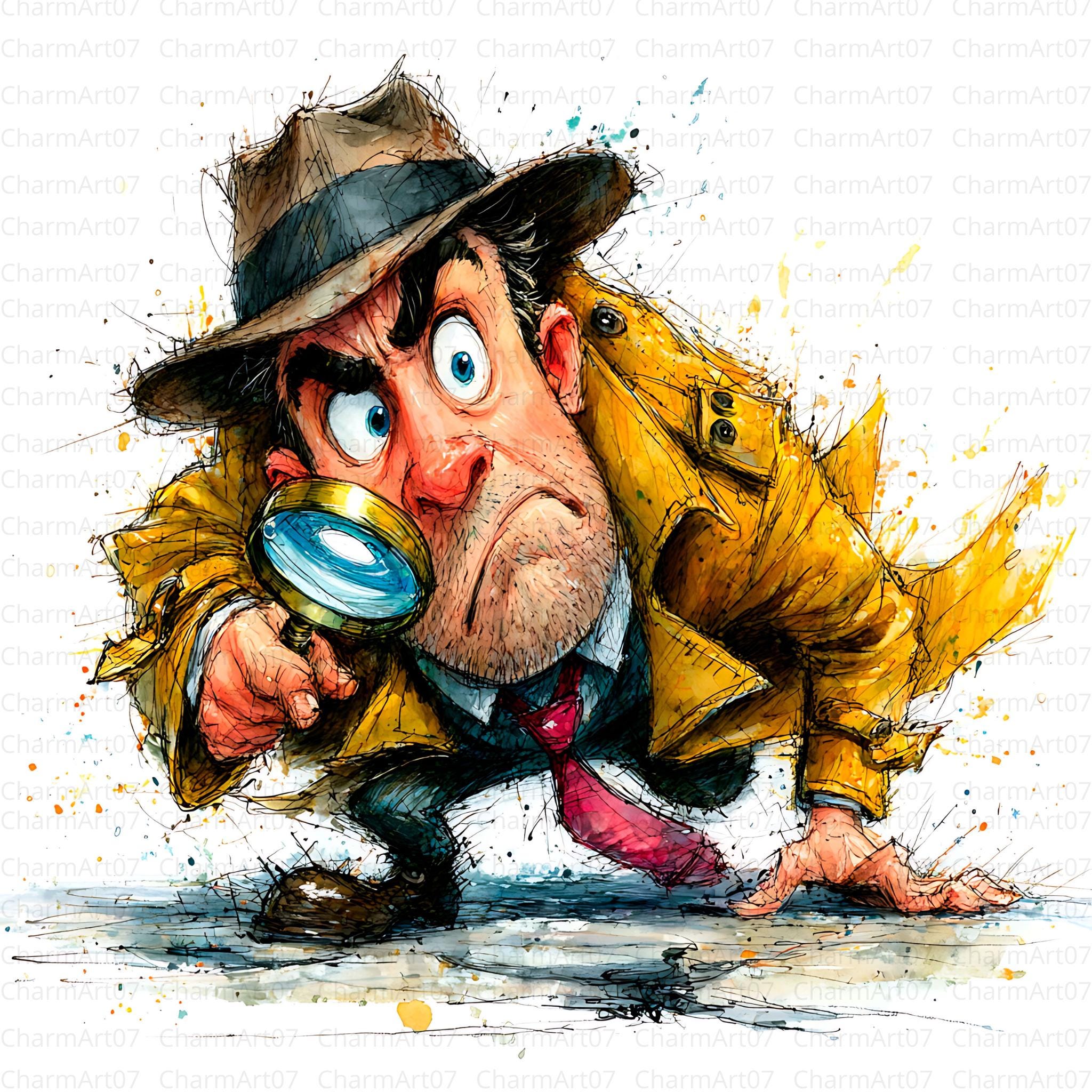 Detective Clipart Set: Secret Agent Illustrations for Junk Journals ...