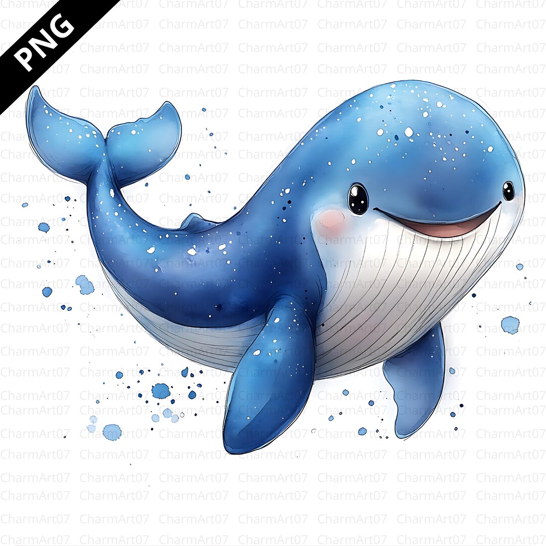 14 Cartoon Whale Clipart Bundle, Whale Illustration, Printable ...