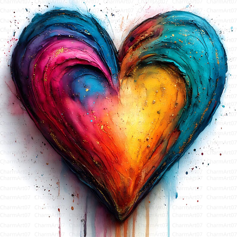 Watercolor Rainbow Heart Clipart, Whimsical Art (digital Download) - Etsy