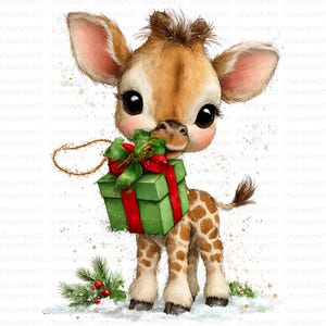 Christmas Giraffe Watercolor Clipart Bundle (digital Download) - Etsy