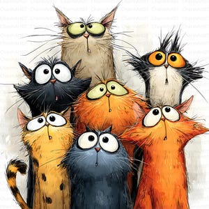 Watercolor Cat Clipart: Whimsical Kitten Art for Junk Journals (digital ...