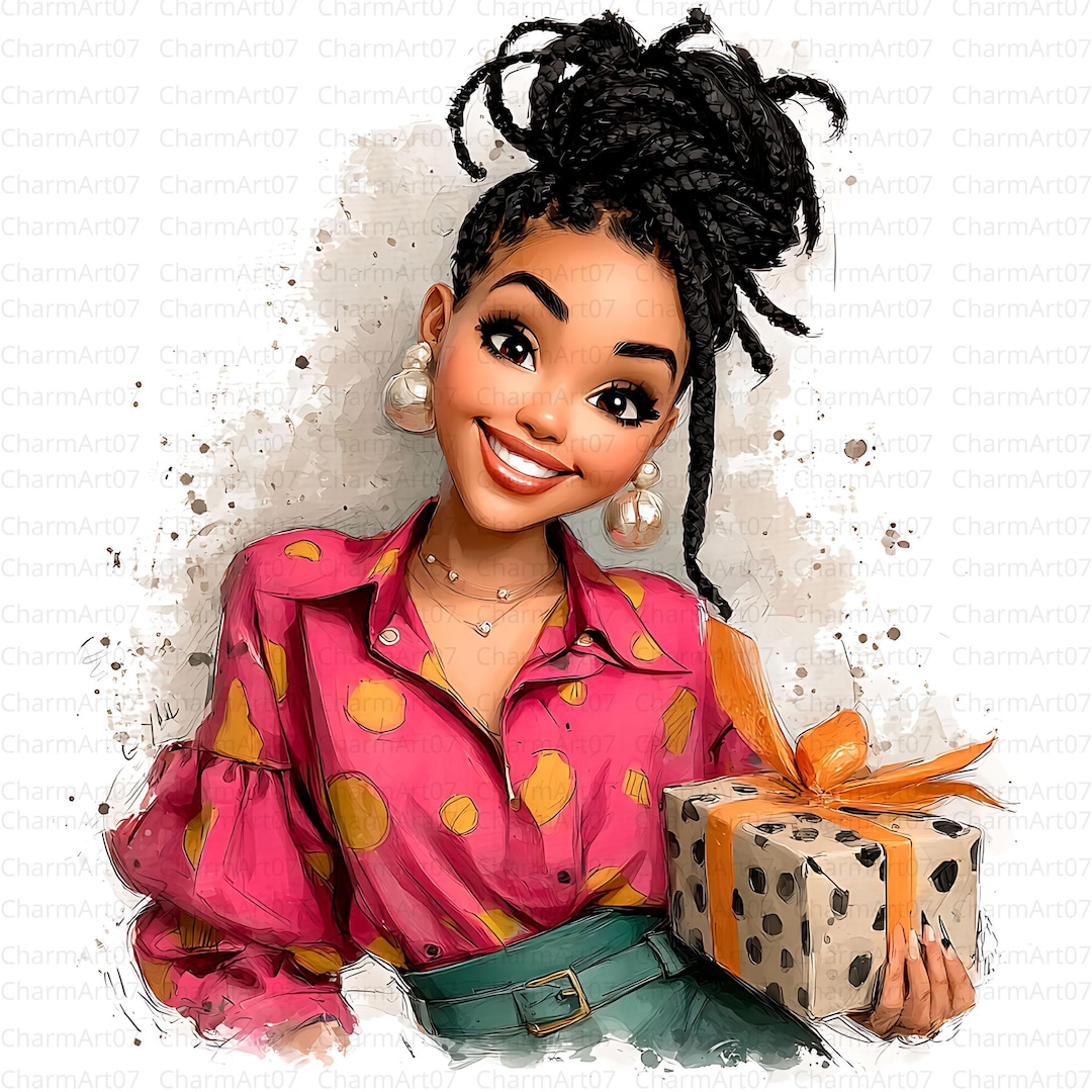 African American Women Clip Art: Watercolor Style Illustrations (JPG ...