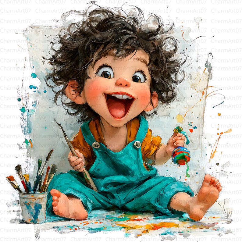 Watercolor Baby Boy Clipart Bundle, Scrapbooking Images (digital ...