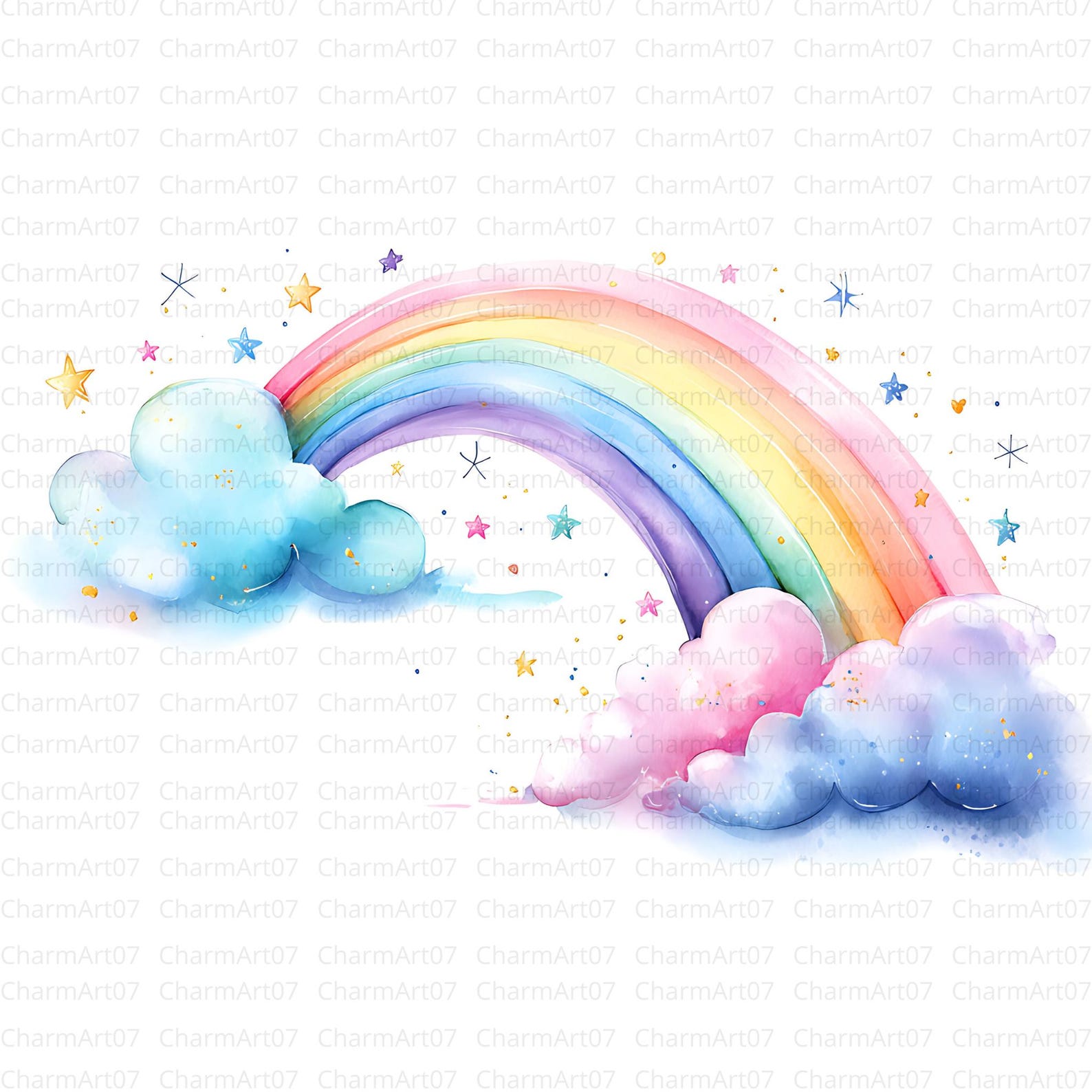 18 Pastel Rainbow Clipart, Various Rainbow Clipart, Nursery Rainbow ...