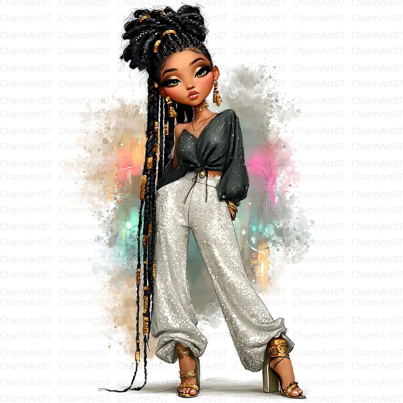 Elegant Black Woman Clipart Bundle: Art Wise Queen (digital Download ...