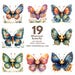 19 Whimsical Butterfly, Cute Butterfly Clipart, High Quality Jpgs ...