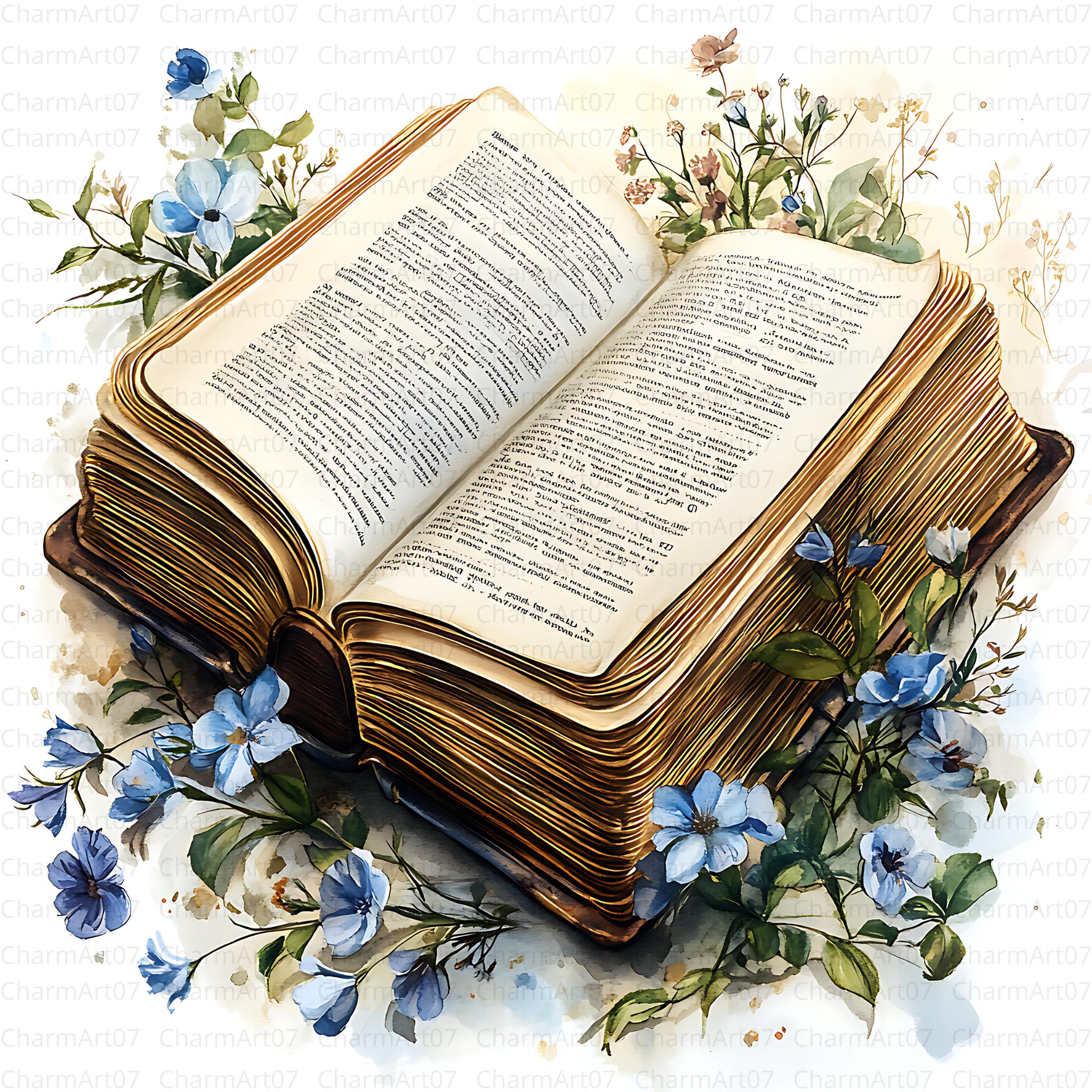 Watercolor Bible Clipart: Holy Book Art (JPG) - Etsy