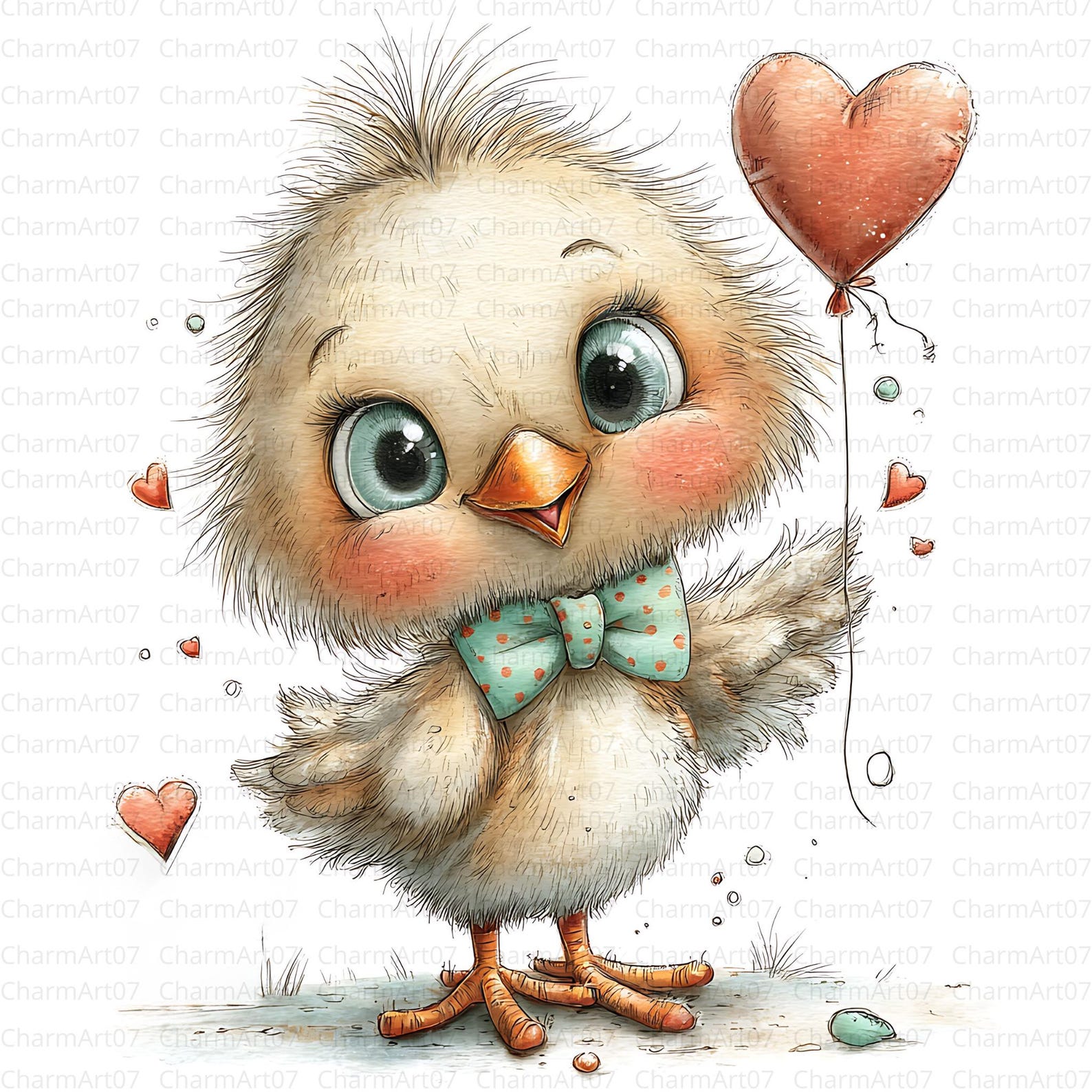 32 Whimsical Valentine Sweet Animals Set: Romantic Watercolor Clipart ...