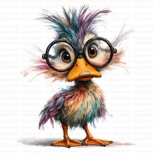Quirky Duck Watercolor Clipart, Funny Animal Art (digital Download) - Etsy