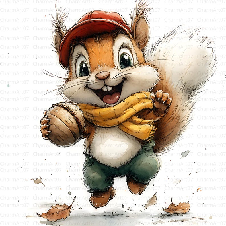 20 Funny Quirky Squirrel Clipart, Surprised Squirrel, Printable ...