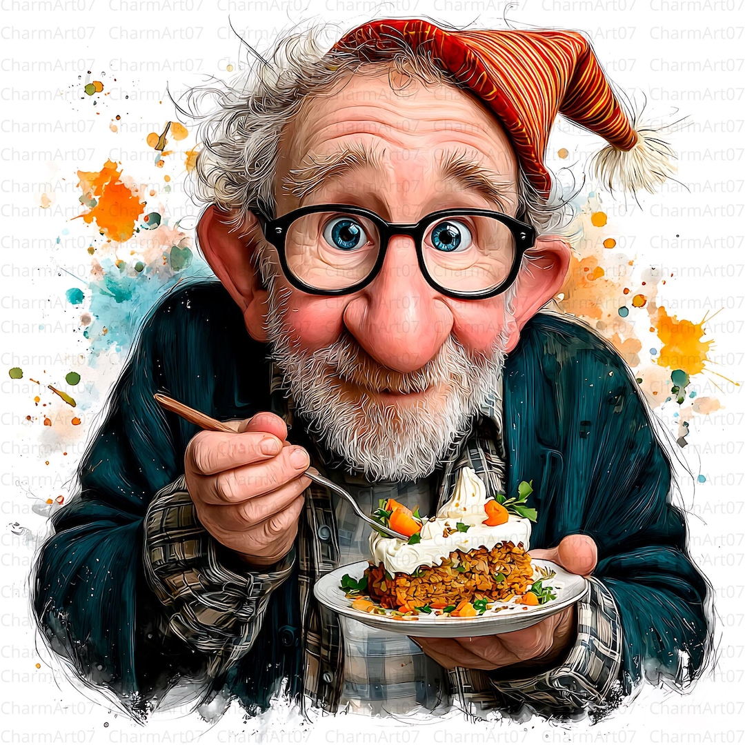 Watercolor Old Man Clipart Bundle: Birthday Senior Graphics (JPG ...