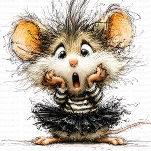 Funny Mouse Clipart: Quirky Comic Mice Illustrations (digital Download ...