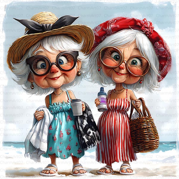 Funny Old Lady Clipart - Etsy