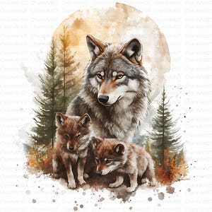14 Wolf in Forest Clipart, High-quality Jpgs , Wolf in Snowy Landscape ...