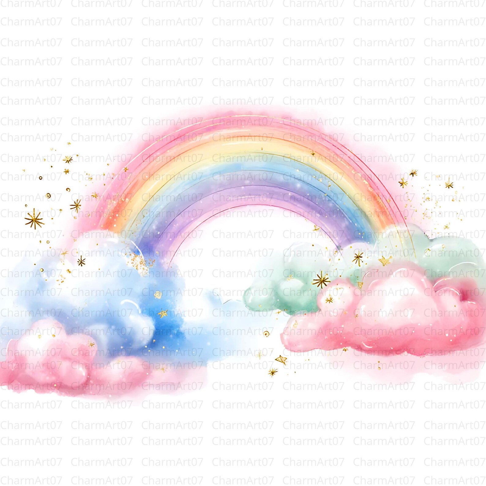 18 Pastel Rainbow Clipart, Various Rainbow Clipart, Nursery Rainbow ...