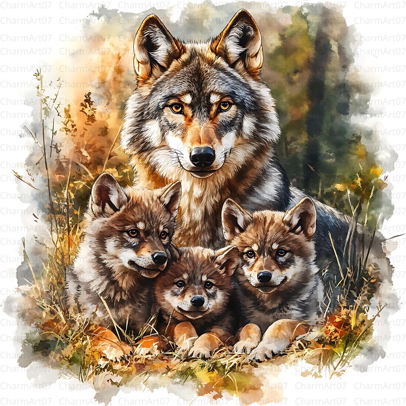 14 Wolf in Forest Clipart, High-quality Jpgs , Wolf in Snowy Landscape ...