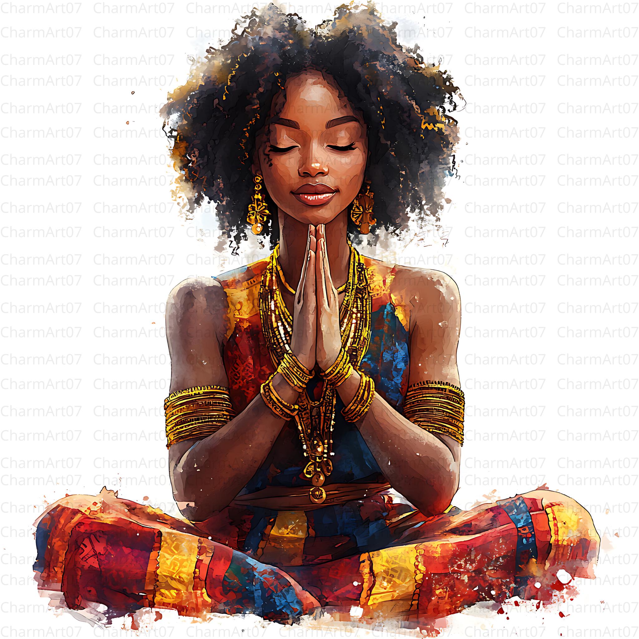 22 Black Girl Praying Clipart Jpgs, Women of All Ages, Woman of Faith, Praying Black Women ...