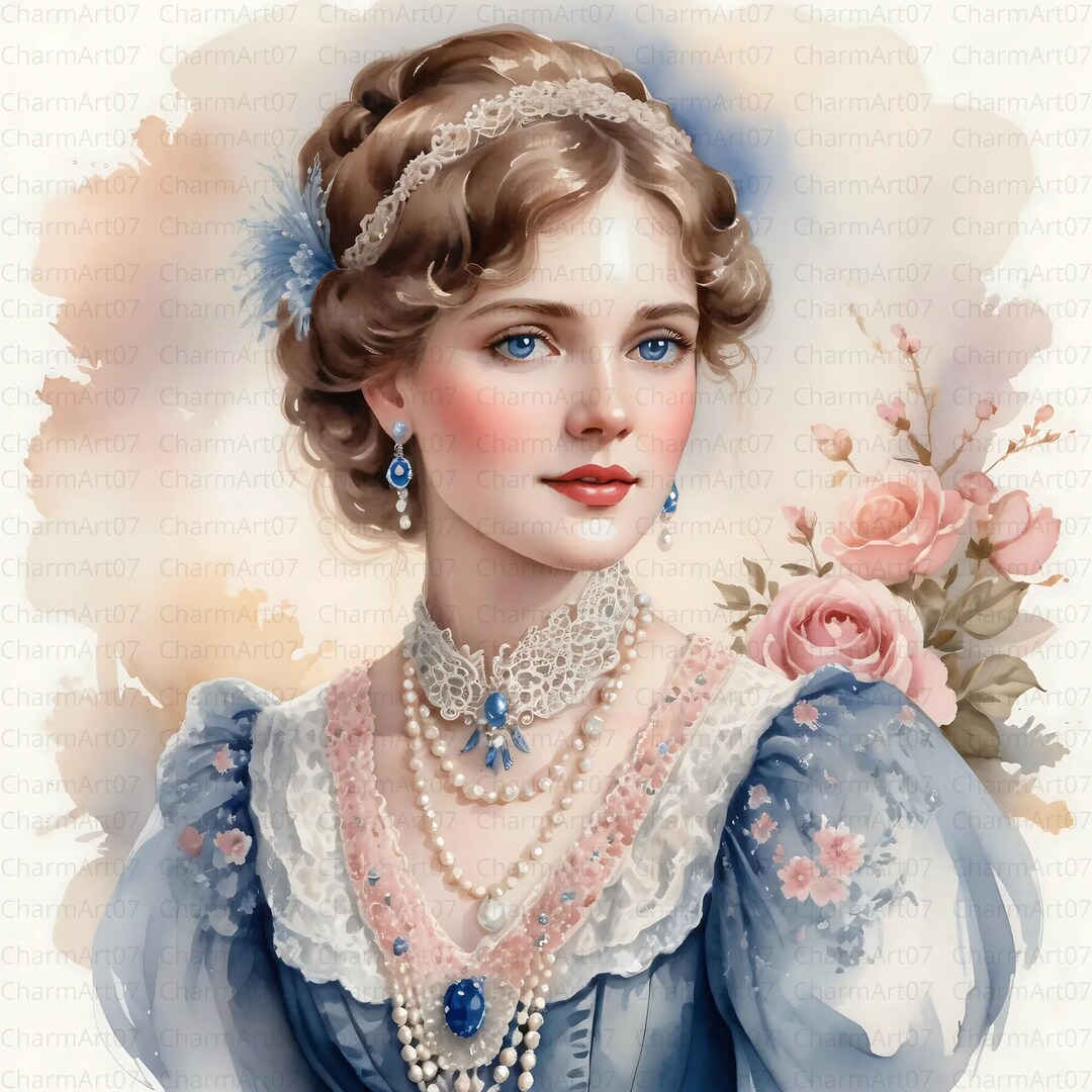 15 Vintage 1920s Lady Clipart, High-quality Jpgs, Printable Watercolor ...