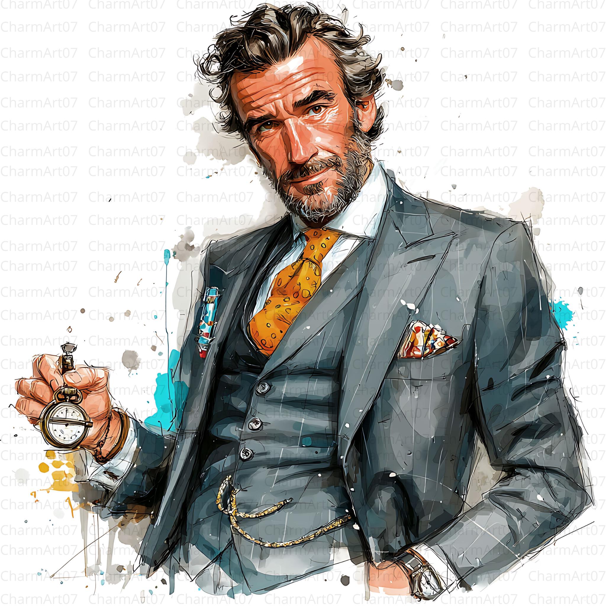 Elegant Gentleman Clipart Bundle: Watercolor Tuxedo Designs (JPG) - Etsy UK