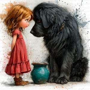 20 Watercolor Girl and Dog Clipart: Nursery Art Illustrations (jpgs ...