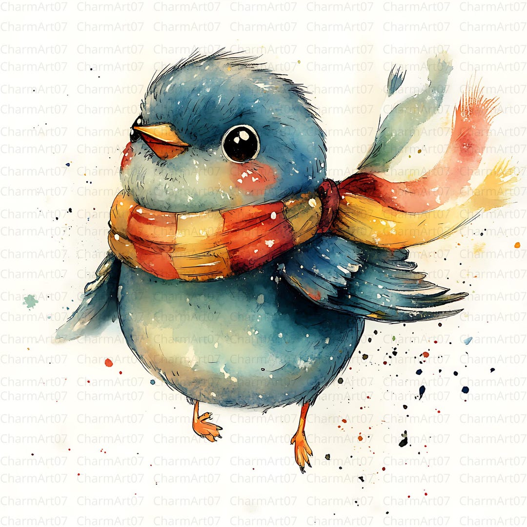 17 Cute Whimsical Bird Clipart, Cute Bird Clipart, High Quality Jpgs ...