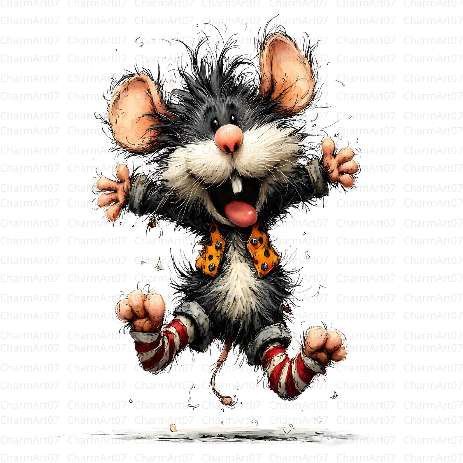 Funny Mouse Clipart: Quirky Comic Mice Illustrations (digital Download ...