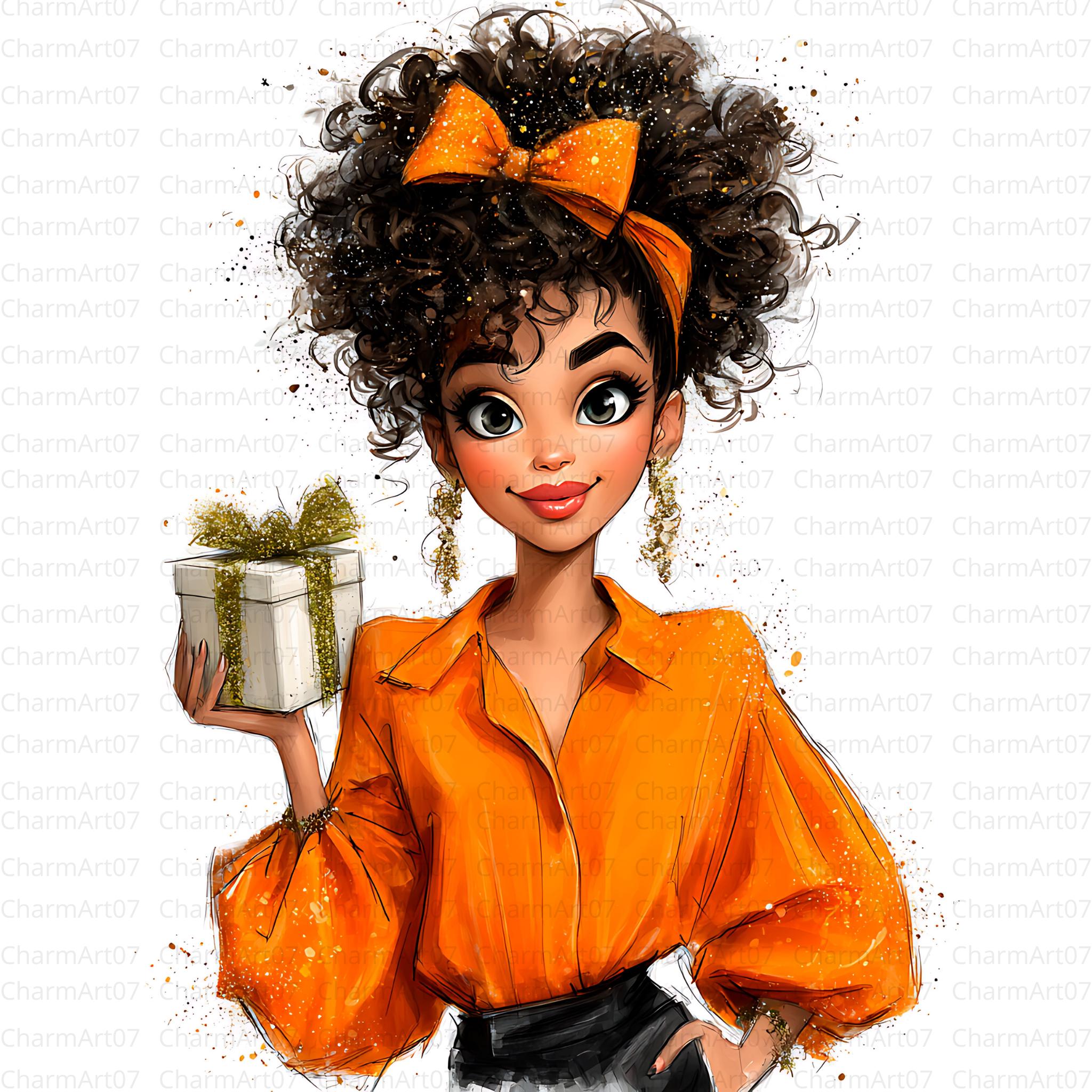 African American Women Clip Art: Watercolor Style Illustrations (JPG ...