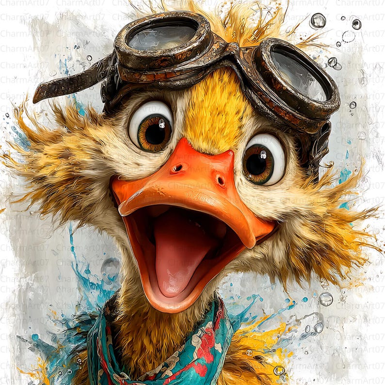 20 Funny Duckling Clipart Bundle: Watercolor Duck Art, Paper Craft ...