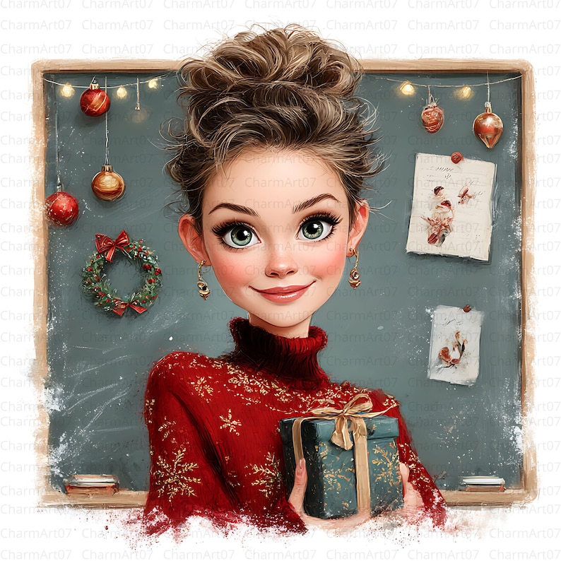 20 Christmas Teacher Clipart Bundle: School Graphics (digital Download ...