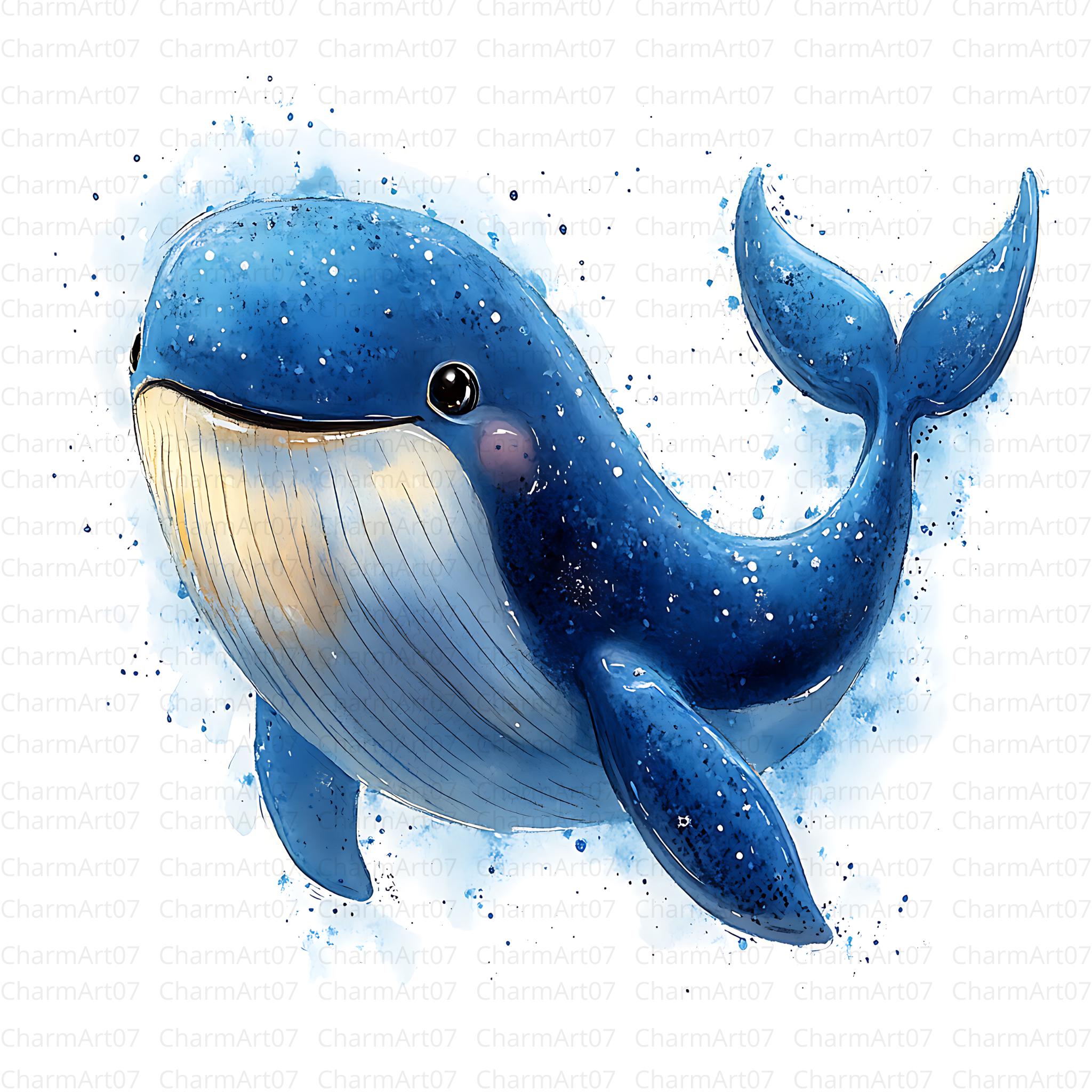 14 Cartoon Whale Clipart Bundle, Whale Illustration, Printable ...