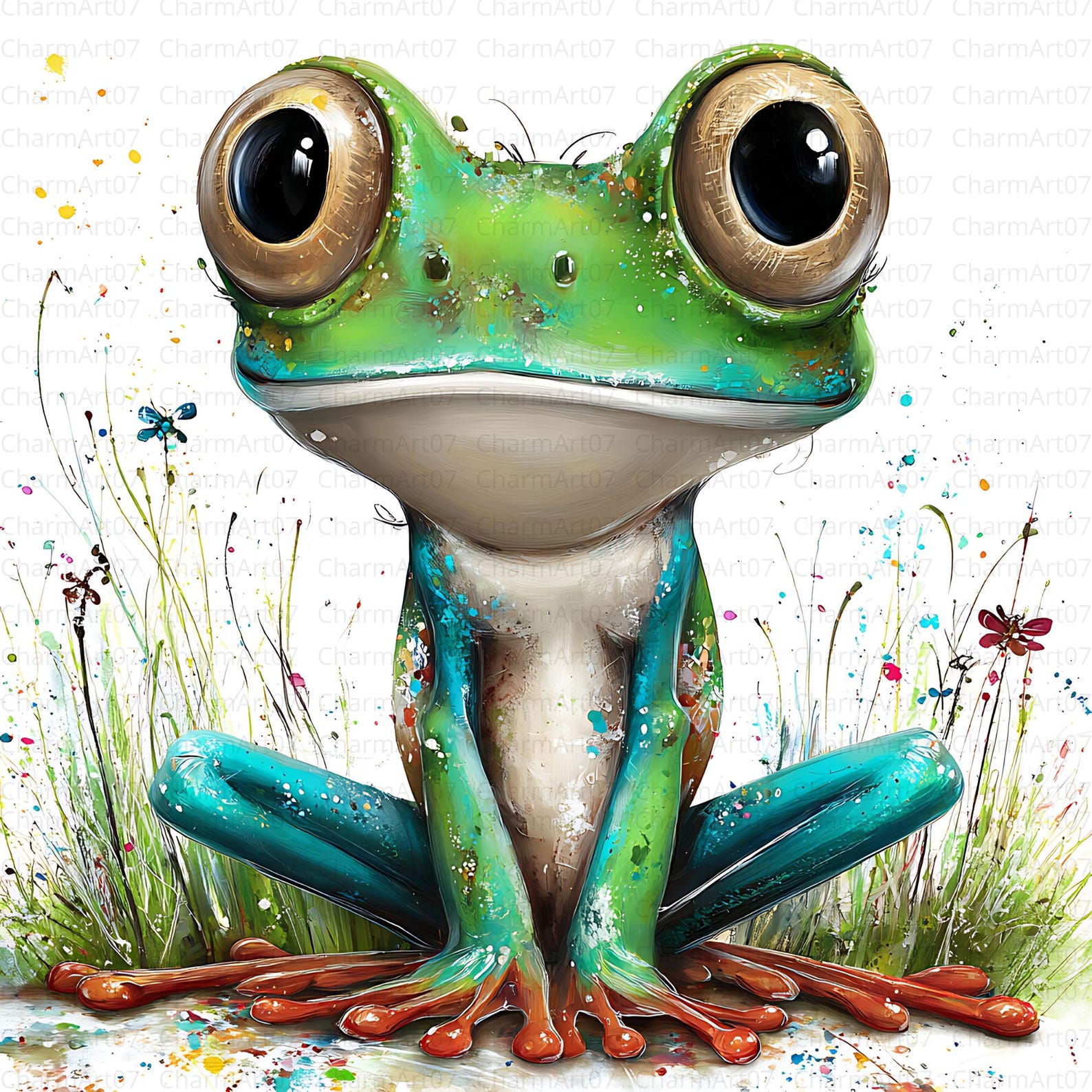 20 Cute Frog Clipart Bundle, Images,frog , Whimsical Frog, Watercolor ...