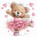 20 Watercolor Valentine Teddy Bear Clipart, Soft Pastel Love Bears ...