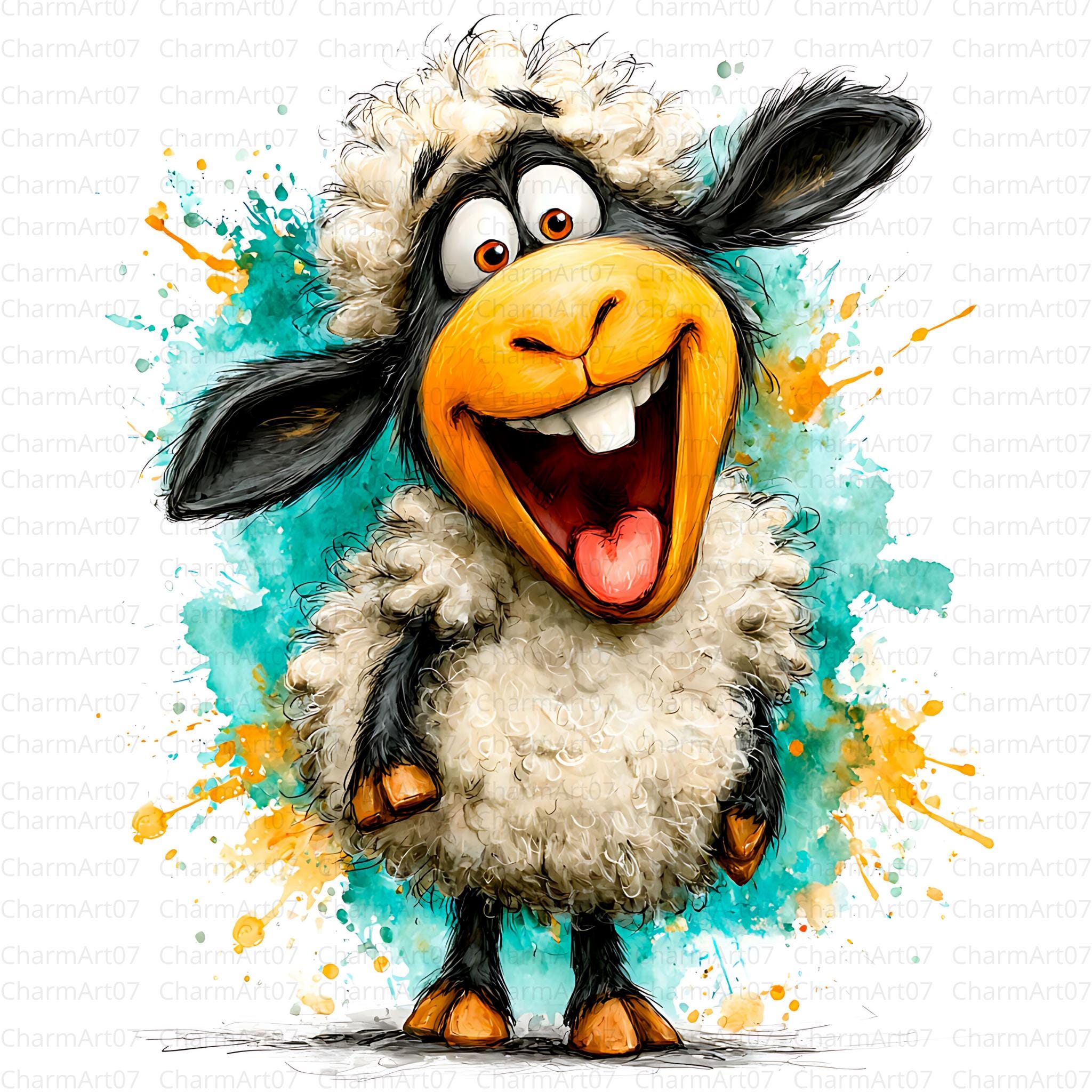 Watercolor Sheep Clipart: Whimsical Animal Art (digital Download, 19 ...