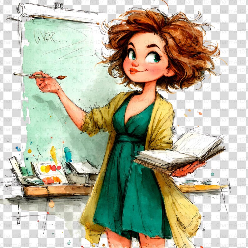 16 Watercolor Teacher Clipart: School Graphics (digital Download Pngs ...