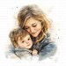 18 Watercolor Clipart Mother and Child, Mother's Day Card, Printable ...