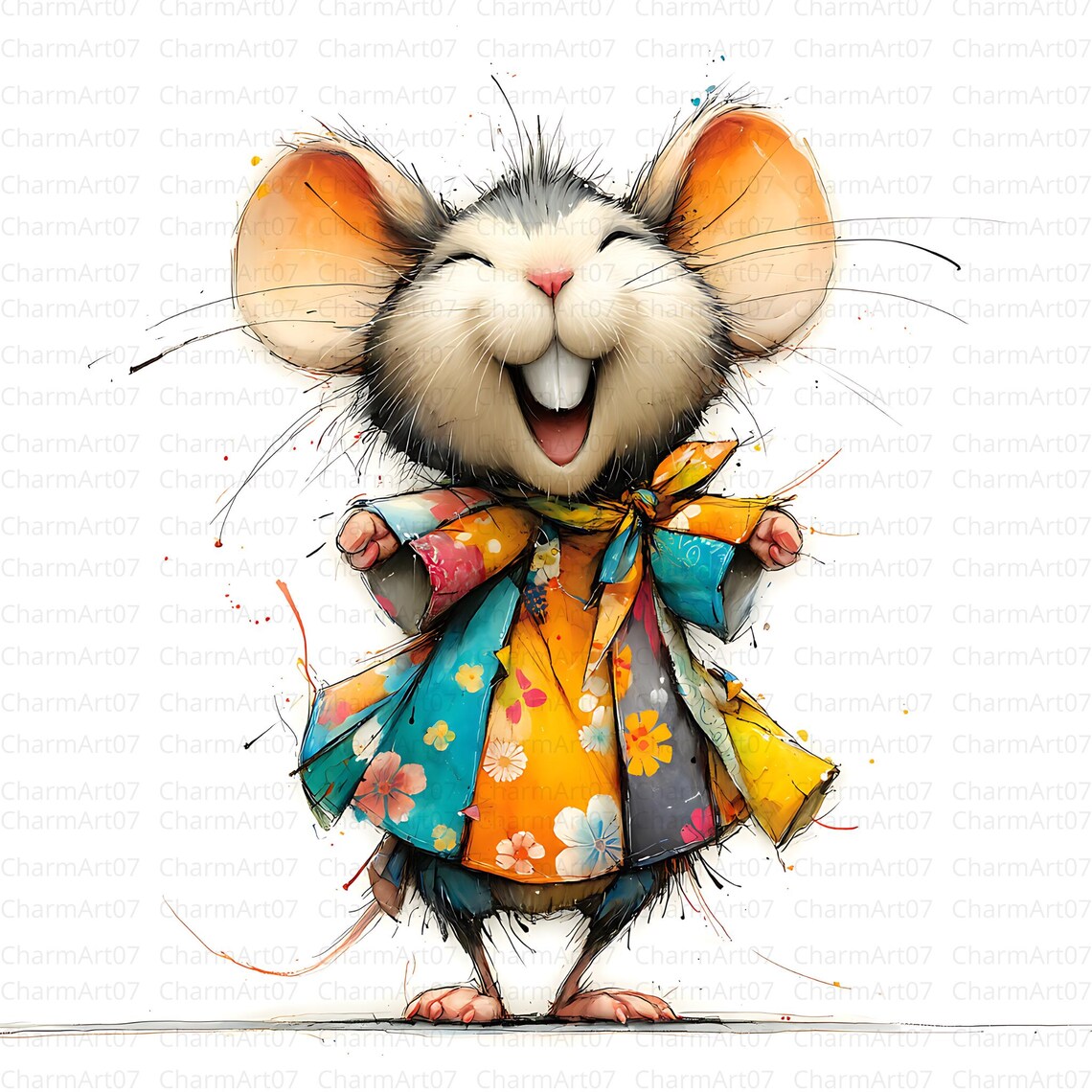 Funny Mouse Clipart: Quirky Comic Mice Illustrations (digital Download ...