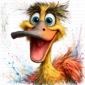 Quirky Duck Watercolor Clipart, Funny Animal Art (digital Download) - Etsy