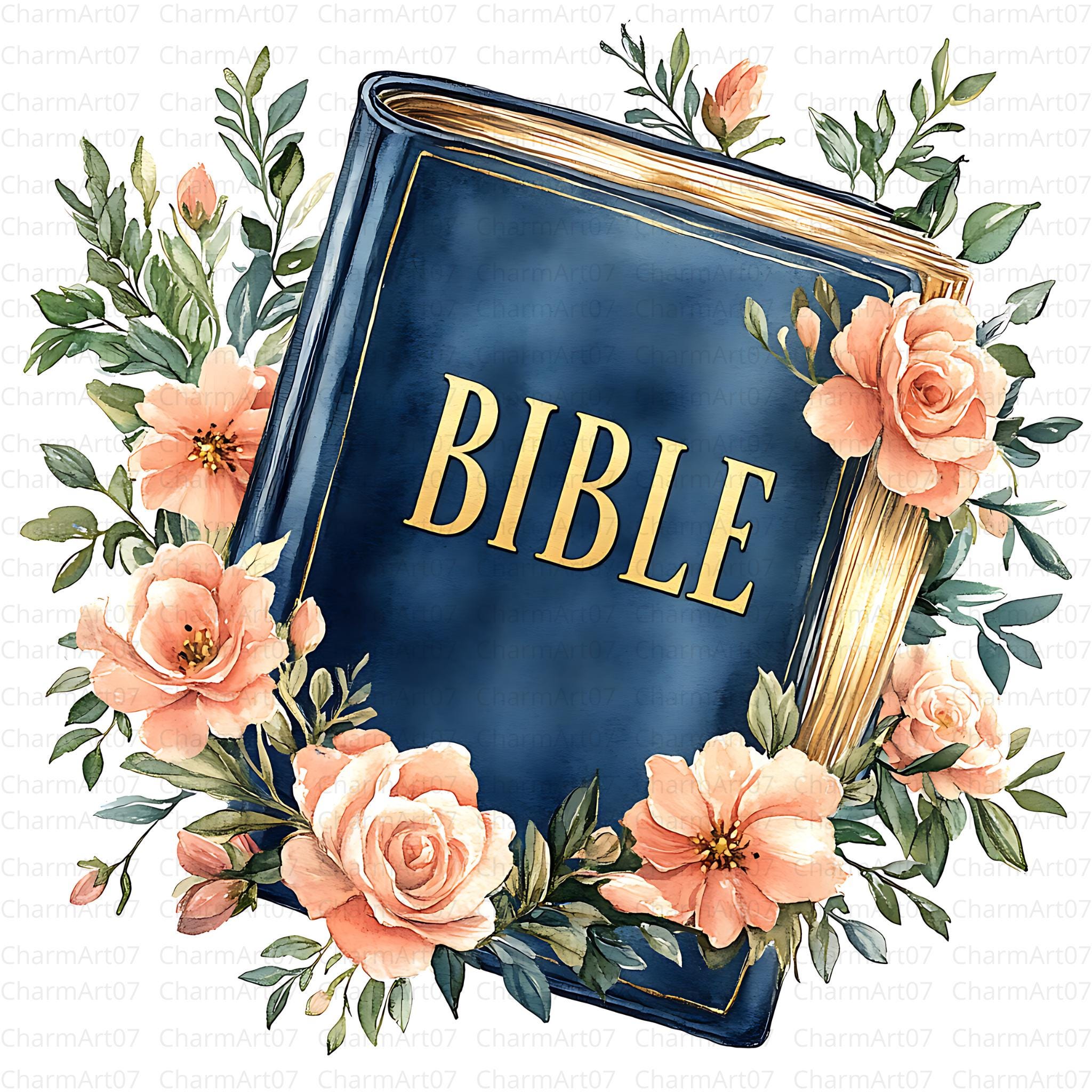 Watercolor Bible Clipart: Holy Book Art (JPG) - Etsy