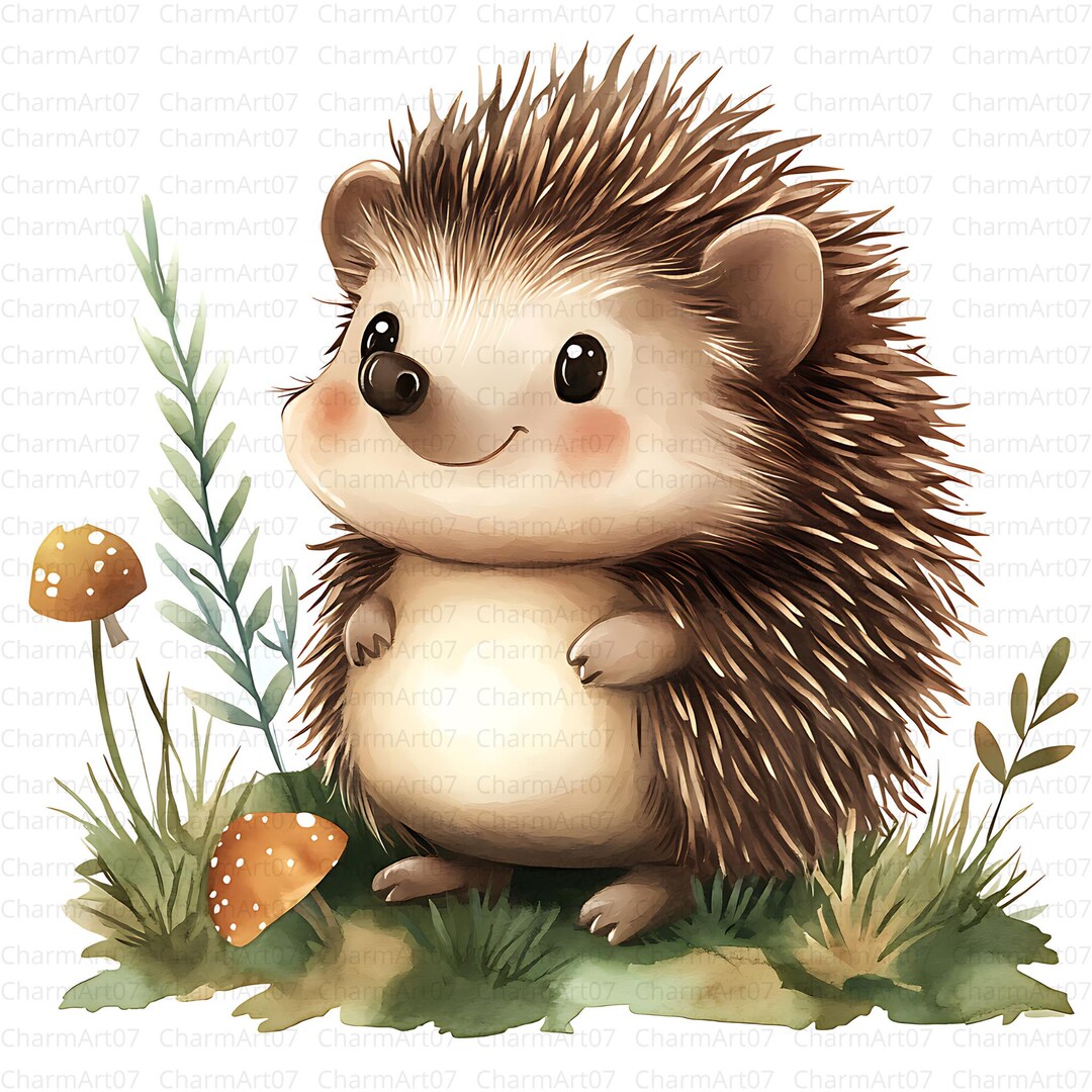 Cute Woodland Animals Clip Art Kit, 12 High Res Watercolor Jpgs for ...