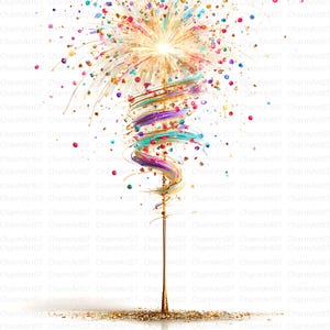 20 Colorful Fireworks Clipart, Rainbow Firecrackers, Sparkling ...