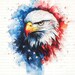 Watercolor American Eagle Clipart: Patriotic USA Flag (digital Download ...