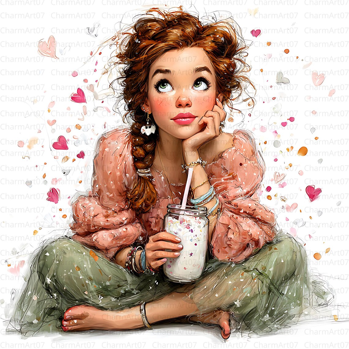 18 Quirky Drunk Girl Clipart Bundle, Funny Party Drinking (digital ...