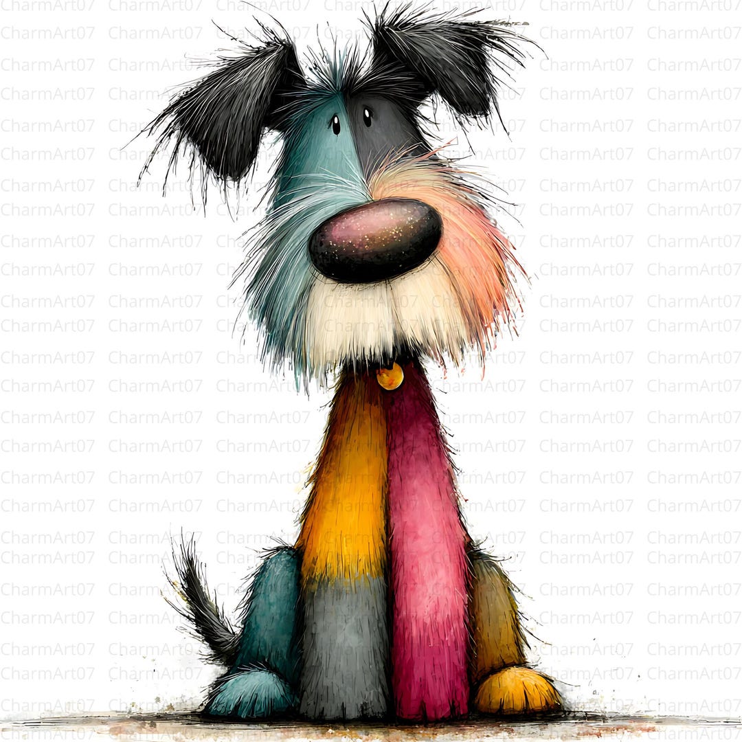 Colorful Dog Clipart: Whimsical Puppy Illustrations for Commercial Use ...