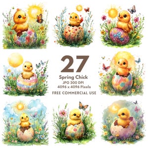 27 Spring Chick Clipart, Egg Clipart, Easter Clipart, Holiday Chick ...