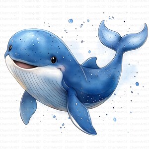 14 Cartoon Whale Clipart Bundle, Whale Illustration, Printable ...