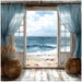 Seaside View Watercolor Print, Window to Ocean, Coastal Art (jpgs) - Etsy