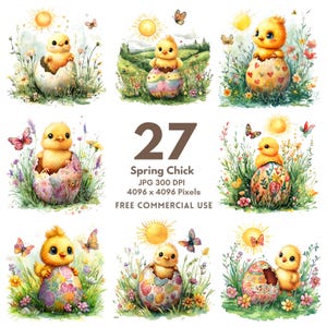 27 Spring Chick Clipart, Egg Clipart, Easter Clipart, Holiday Chick ...
